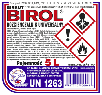 BIROL – BIRKUT s.c. rozcieńczalnik uniwersalny